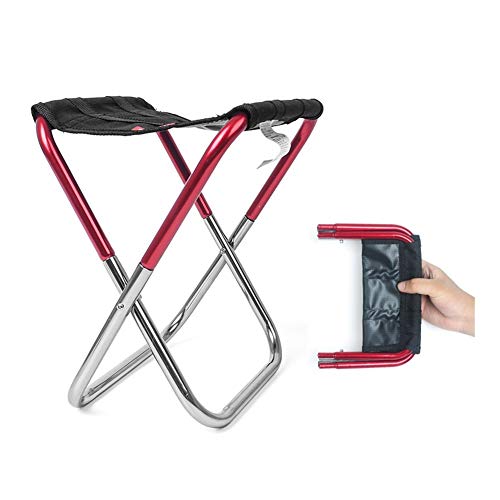 TRENTSNOOK Exquisite Camping Stool Folding Chair Outdoor Portable Stool Lightweight Camping Fishing Compact Seat (Color : Red)