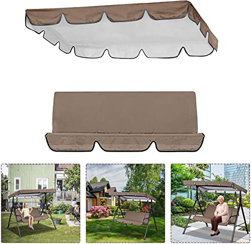 KFJZGZZ Cover Swing Ceiling Rain Outdoor Cloth Courtyard Awning Replacement Cover Patio Lawn & Garden Swing Seat (Coffee #0, One Size)