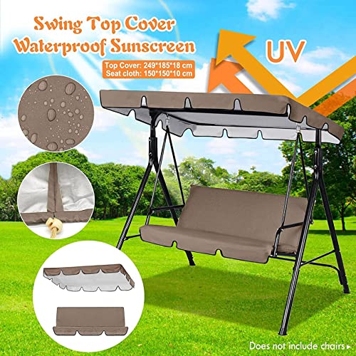 KFJZGZZ Cover Swing Ceiling Rain Outdoor Cloth Courtyard Awning Replacement Cover Patio Lawn & Garden Swing Seat (Coffee #0, One Size)