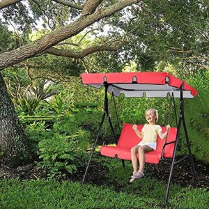 KFJZGZZ Replacement Cover Swing Ceiling Cloth Rain Cover Outdoor Awning Courtyard Patio Lawn & Garden Tree Swing for Adults Couch (0-Red, One Size)