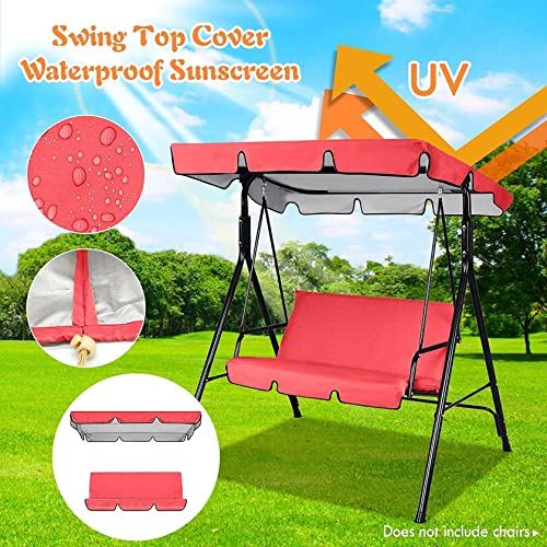 KFJZGZZ Replacement Cover Swing Ceiling Cloth Rain Cover Outdoor Awning Courtyard Patio Lawn & Garden Tree Swing for Adults Couch (0-Red, One Size)