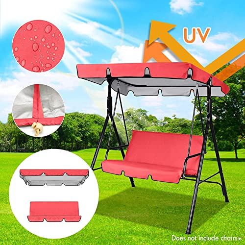 KFJZGZZ Replacement Cover Swing Ceiling Cloth Rain Cover Outdoor Awning Courtyard Patio Lawn & Garden Tree Swing for Adults Couch (0-Red, One Size)