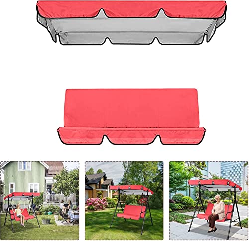 KFJZGZZ Replacement Cover Swing Ceiling Cloth Rain Cover Outdoor Awning Courtyard Patio Lawn & Garden Tree Swing for Adults Couch (0-Red, One Size)