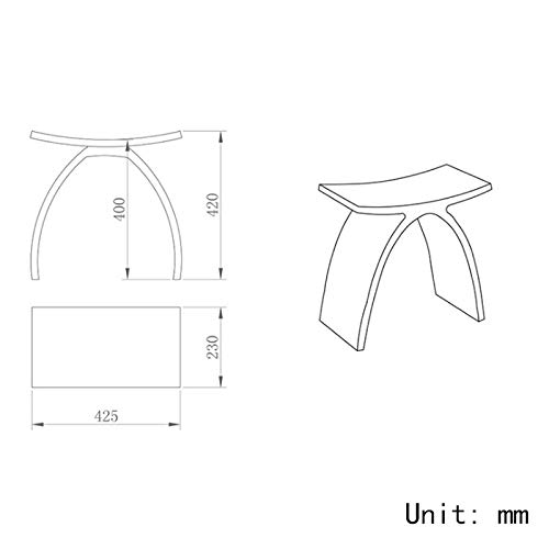 WYDZ Bathroom Seat Bench Matt Solid Sauna Stool Curved Shower Enclosure Chair Leisure Bathroom Stool