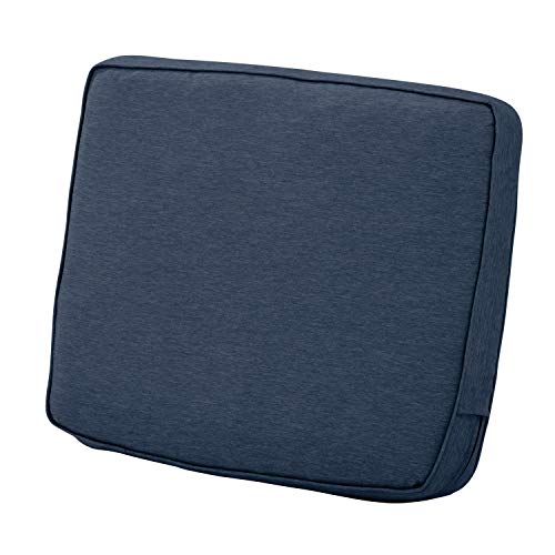 Classic Accessories Montlake FadeSafe Water-Resistant 21 x 20 x 4 Inch Patio Lounge Back Cushion, Heather Indigo Blue, Outdoor Loveseat Cushions