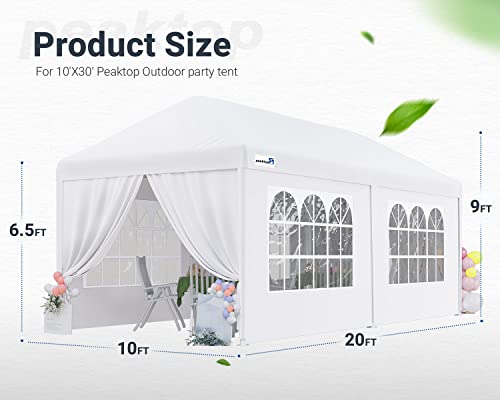 Peaktop Outdoor 10'x20' Heavy Duty Canopy Gazebo Outdoor Party Wedding Tent Pavilion with 4 Removable Side Walls