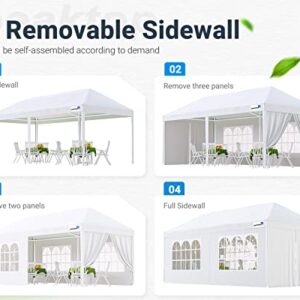 Peaktop Outdoor 10'x20' Heavy Duty Canopy Gazebo Outdoor Party Wedding Tent Pavilion with 4 Removable Side Walls