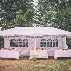 Peaktop Outdoor 10'x20' Heavy Duty Canopy Gazebo Outdoor Party Wedding Tent Pavilion with 4 Removable Side Walls