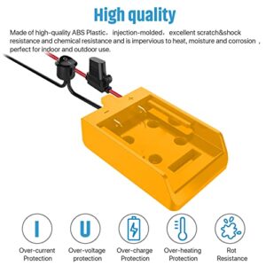 Power Wheel Adapter with Fuse & Switch, Secure Battery Adapter for Dewalt 20V Lithium Battery with 12 Gauge Wire, Good Power Convertor for DIY Ride On Truck, Robotics, RC Toys and Work Lights