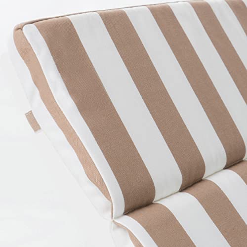 Christopher Knight Home Salem Outdoor Water Resistant Chaise Lounge Cushion, Brown And White Stripes, 79.25" L x 27.50" W x 1.50" H