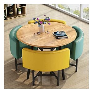 office business hotel lobby dining table set, office table and chair set hotel reception lounge hotel table and chair combination cafe milk tea shop reception room 80cm round table 1 table and 4 chair