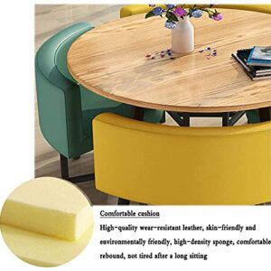 Office Business Hotel Lobby Dining Table Set, Office Table and Chair Set Hotel Reception Lounge Hotel Table and Chair Combination Cafe Milk Tea Shop Reception Room 80cm Round Table 1 Table and 4 Chair