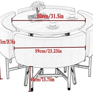 Office Business Hotel Lobby Dining Table Set, Office Table and Chair Set Hotel Reception Lounge Hotel Table and Chair Combination Cafe Milk Tea Shop Reception Room 80cm Round Table 1 Table and 4 Chair