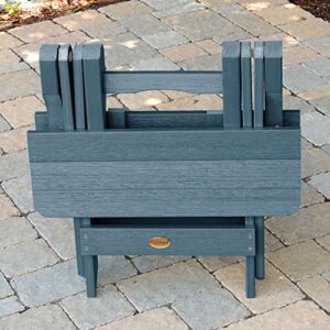 Highwood AD-KITCLAS2-NBE Classic Westport Adirondack Chairs with Side Table, Nantucket Blue