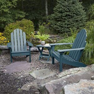 Highwood AD-KITCLAS2-NBE Classic Westport Adirondack Chairs with Side Table, Nantucket Blue