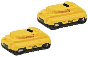 dewalt 20v max* batteries, compact, 4.0-ah, 2-pack (dcb240-2)