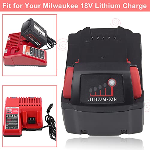 2 Packs 18V 6.0Ah Replacement 48-11-1860 Battery Compatible with Milwaukee M18 Battery Lithium 48-11-1862 48-11-1850 48-11-1840 48-11-1828 48-11-1820 48-11-1815 Cordless Tools Batteries