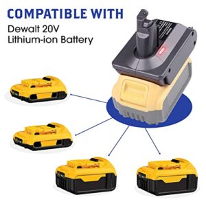 Laimiao Adapter DW20V6 for Dyson V6 Series Vacuum Cleaner, Convert for Dewalt 20V Lithium Battery DCB200 DCB204 DCB205 to Replace for Dyson 21.6V V6 SV03 SV04 SV09 DC62 DC59 Battery (Only Adapter)