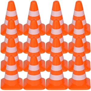 operitacx 28pcs miniature traffic cones mini traffic sign toys construction road cones road parking field marker cones plastic roadblock model toy children educational learning toy models