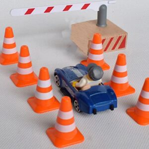 Operitacx 28pcs Miniature Traffic Cones Mini Traffic Sign Toys Construction Road Cones Road Parking Field Marker Cones Plastic Roadblock Model Toy Children Educational Learning Toy Models