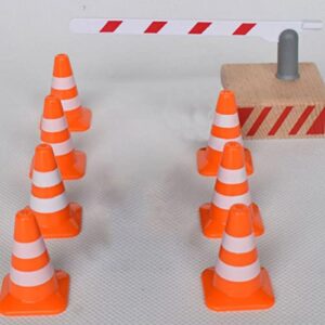 Operitacx 28pcs Miniature Traffic Cones Mini Traffic Sign Toys Construction Road Cones Road Parking Field Marker Cones Plastic Roadblock Model Toy Children Educational Learning Toy Models