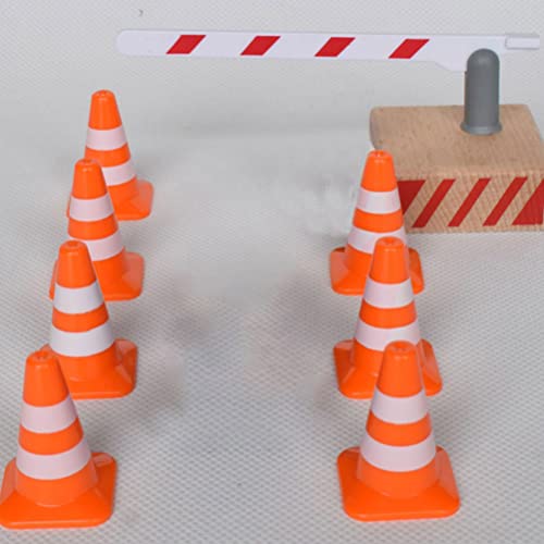 Operitacx 28pcs Miniature Traffic Cones Mini Traffic Sign Toys Construction Road Cones Road Parking Field Marker Cones Plastic Roadblock Model Toy Children Educational Learning Toy Models