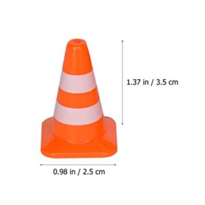 Operitacx 28pcs Miniature Traffic Cones Mini Traffic Sign Toys Construction Road Cones Road Parking Field Marker Cones Plastic Roadblock Model Toy Children Educational Learning Toy Models