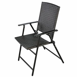 FKSDHDG 4 Piece Brown Folding Chair Furniture Outdoor Indoor Camping Garden Pool