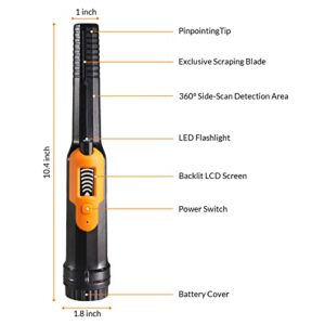 Metal Detector Pinpointer with LCD Display, IP68 Full Waterproof Pin Pointer Wand, 3 Modes Handheld Pinpointing Finder Probe Treasure Hunting with Belt Holster for Adults and Kids, A Battery Included