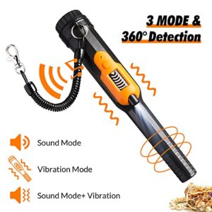 Metal Detector Pinpointer with LCD Display, IP68 Full Waterproof Pin Pointer Wand, 3 Modes Handheld Pinpointing Finder Probe Treasure Hunting with Belt Holster for Adults and Kids, A Battery Included