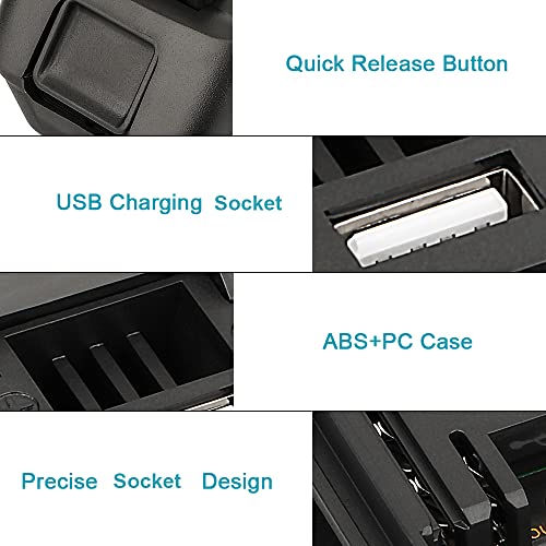 ZLWAWAOL DM18M Battery Adapter with USB Charging Socket for Dewalt 20V & Milwaukee 18V M18 Lithium Battery Convert to Makita 18V Battery BL1830 BL1840 BL1850