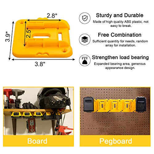 Crivnhar 5 Pack Battery Holder for Dewalt 20V Battery Mounts Dock Holder Fit for DCB200 DCB201 DCB202 DCB203 DCB204(w/10 Screws, No Battery)