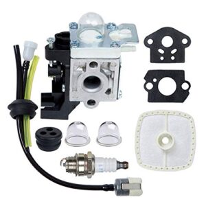 hoodell adjustable srm225 carburetor for echo gt225 pe225 pas-225 shc-225 rb-k93 srm-225 weed eater parts rebuild, easy-start trimmer edger carb with tune up kit primer bulb