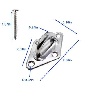 2 Sets Heavy Duty Hammock Hanging Kit,Stainless Steel Hammock Stands for Wall Ceiling Mount,Wall Ceiling Hook for Tree Swing Rope Hammock Chair Yoga Hardware Kit Hanging Hooks,Shade Sail Hardware