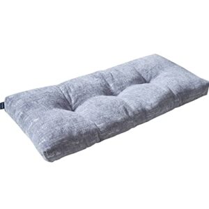 non slip tufted bench cushion, swing cushion,shoe storage bench pad, fade shield water resistant durable thicken outdoor/indoor garden bench seat pads 36x14x4 inch, light grey