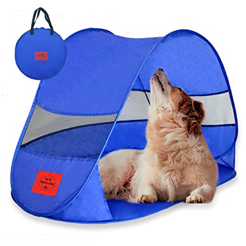 MYDEAL PRODUCTS Pop Up Dog Shelter Weather Resistant Doggy Tent for Shade and UV Sun Protection - Perfect for Yard, Camping, Beach and Outdoors!