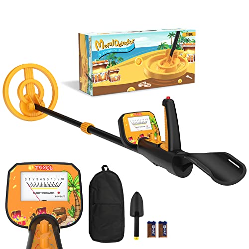 Metal Detector for Kids-Child Junior Metal Detectors Lightweight with Adjustable Stem and Waterproof Search Coil, High Accuracy Pinpointer for Detecting Gold, Coin and Beach Treasures