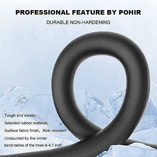 POHIR Power Washer Hose 100FT 3/8'' Quick Connect, High Tensile Wire Braided Car Wash Water Hose, with 2 Quick Connect Kits Compatible M22 14 mm, 1/4 Inch Hose for Pressure Washer, 4200 PSI