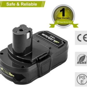 3.0Ah for Ryobi 18V Lithium-ion ONE+ Plus Battery P102 P103 P104 P105 P107 P108 P109 P122 Cordless Power Tools 2 Packs