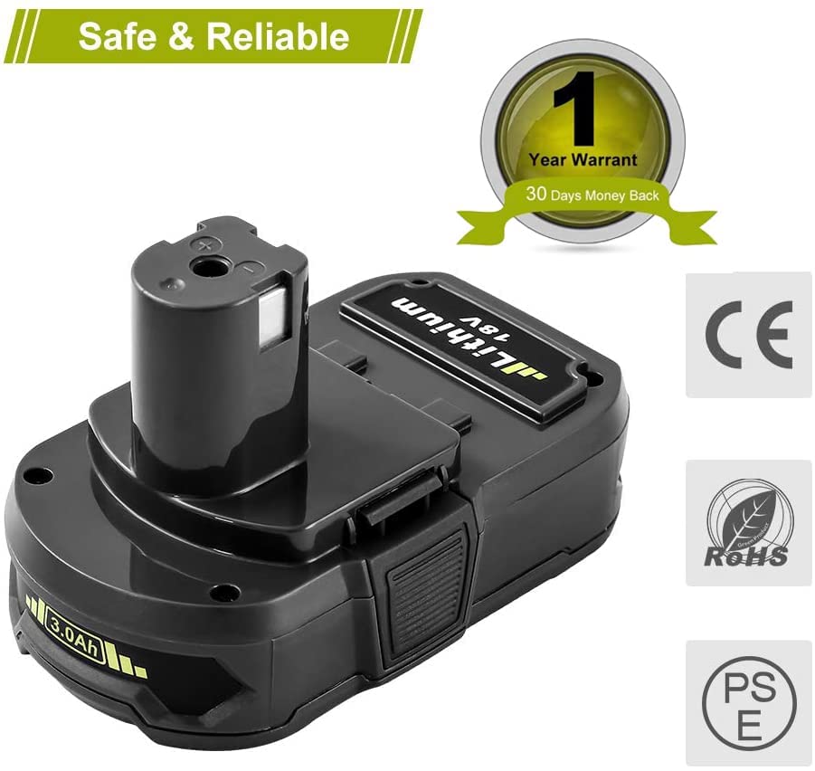 3.0Ah for Ryobi 18V Lithium-ion ONE+ Plus Battery P102 P103 P104 P105 P107 P108 P109 P122 Cordless Power Tools 2 Packs