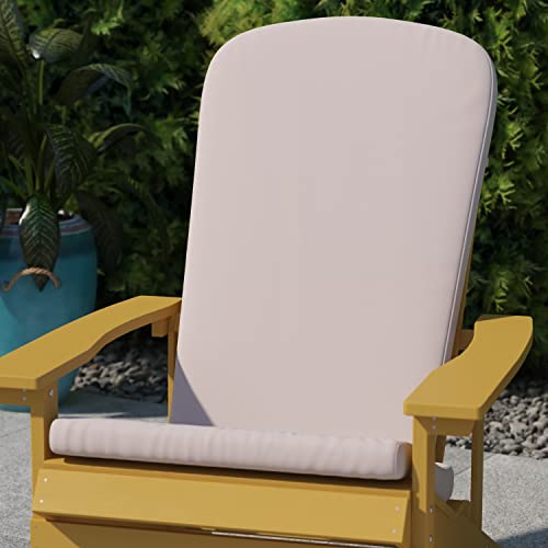 Flash Furniture Charlestown Set of 2 All Weather Indoor/Outdoor High Back Adirondack Chair, Patio Furniture Replacement Cushions, Cream