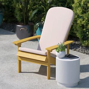 Flash Furniture Charlestown Set of 2 All Weather Indoor/Outdoor High Back Adirondack Chair, Patio Furniture Replacement Cushions, Cream