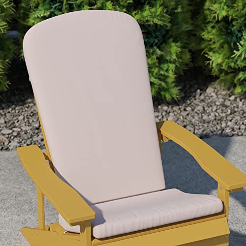 Flash Furniture Charlestown Set of 2 All Weather Indoor/Outdoor High Back Adirondack Chair, Patio Furniture Replacement Cushions, Cream