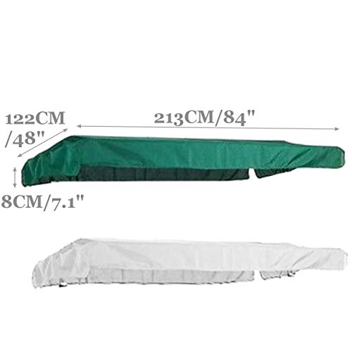 84"x48"x7.1" Garden Swing Chair Canopy Spare Patio Cover Waterproof Replacement - (Color: Green)