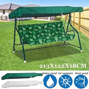 84"x48"x7.1" Garden Swing Chair Canopy Spare Patio Cover Waterproof Replacement - (Color: Green)