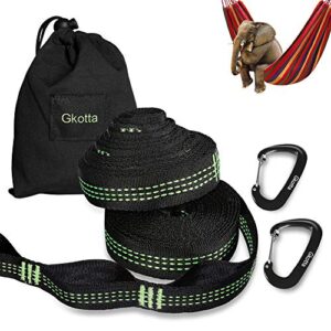 gkotta xl hammock straps, hammock tree straps lightweight 20ft long 32 adjustable loops total with 2 carabiners holds up to 1000 lbs each strap