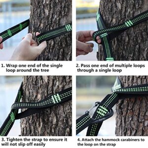 Gkotta XL Hammock Straps, Hammock Tree Straps Lightweight 20FT Long 32 Adjustable Loops Total with 2 Carabiners Holds up to 1000 Lbs Each Strap