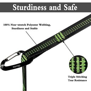 Gkotta XL Hammock Straps, Hammock Tree Straps Lightweight 20FT Long 32 Adjustable Loops Total with 2 Carabiners Holds up to 1000 Lbs Each Strap