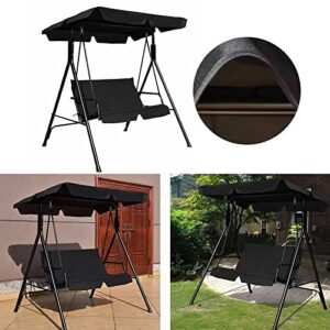 SDFPMO Porch Swing Canopy Cover Set,Removable Cushions Rainproof Oxfords Cloth Garden Patio Outdoor Rainproof Swing Canopy (Black)