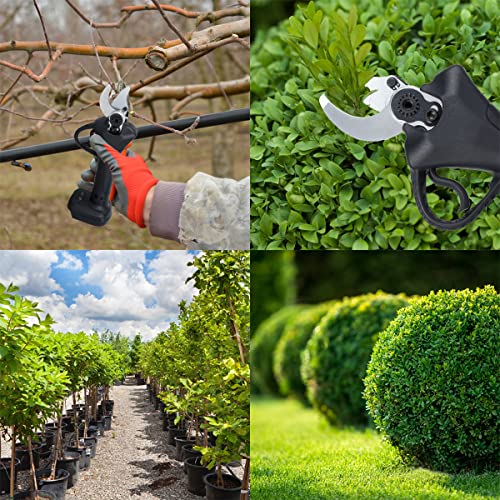 Cordless Electric Pruning Shears Battery Powered Tree Branch Pruner Durable Branches Scissor Tool 35mm Max 4 Gear Adjustable for Gardening Tree